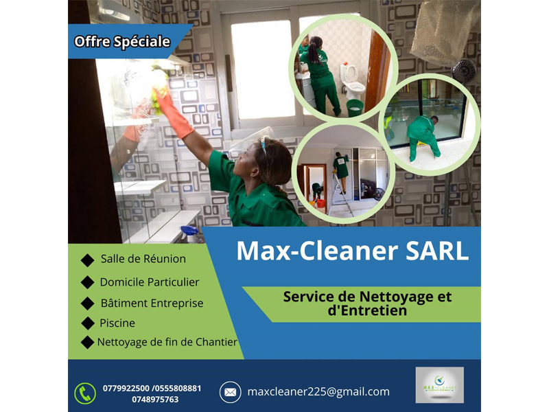 MAX-CLEANER : Nettoyage et entretien Abidjan, Côte d'Ivoire